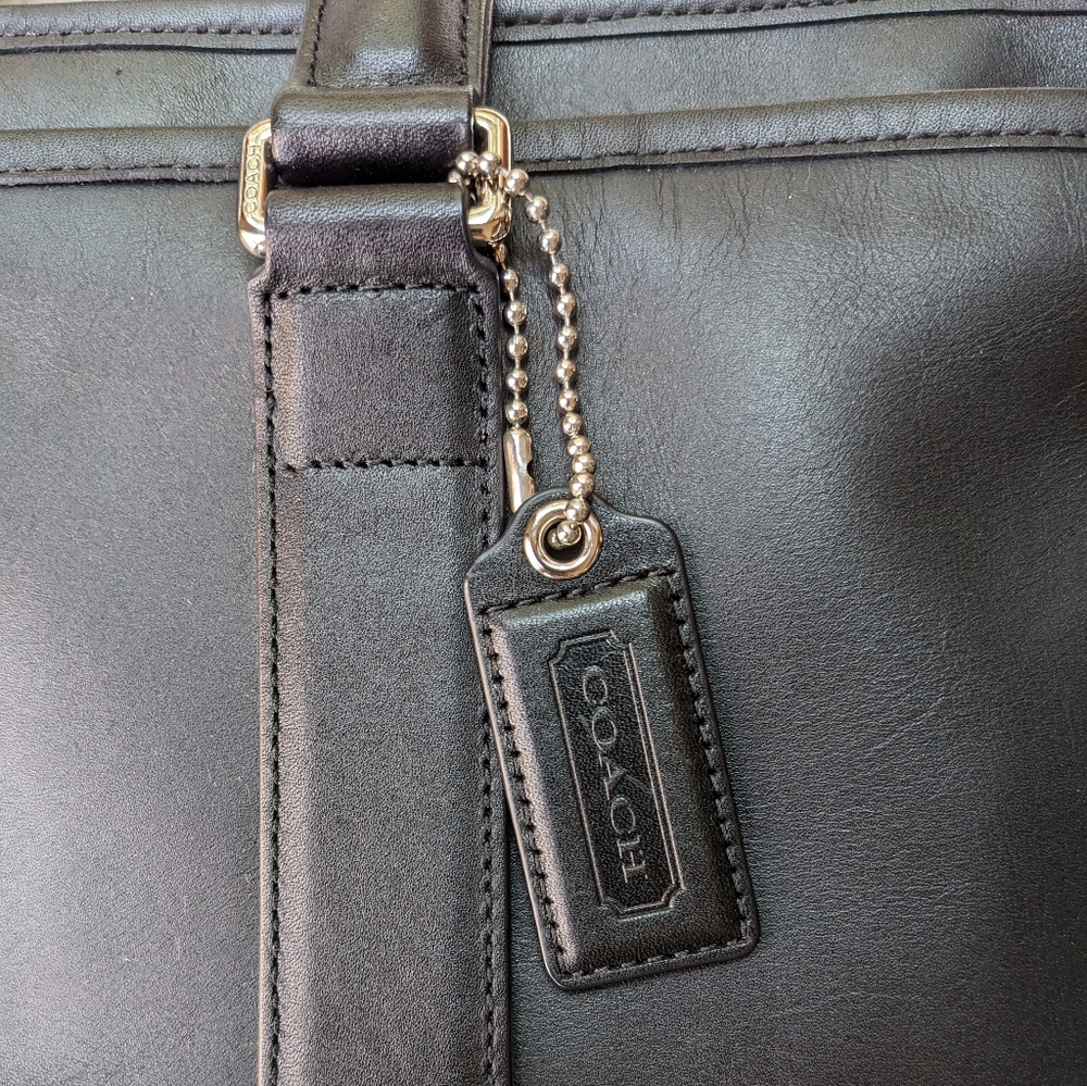 Coach Lexington Embassy Brief - Unisex, Black Leather… - Gem